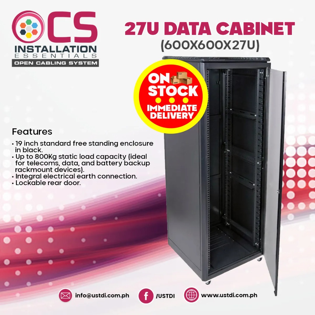 27u Data Cabinet (600x600x27U), Furniture & Home Living, Security ...