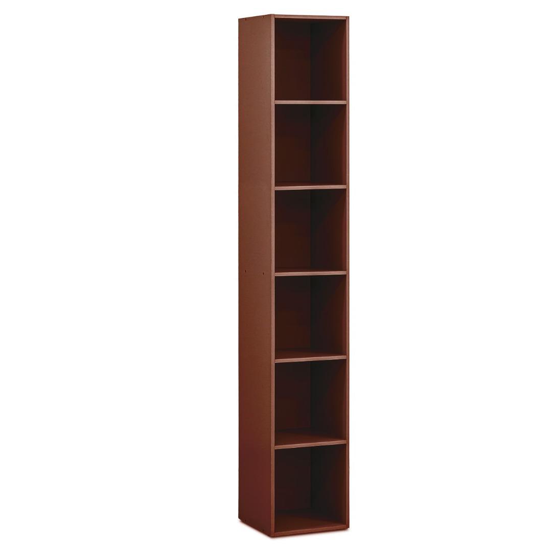 6 tier Tall Narrow Square Bookshelf Bookcase Book shelf Bookshelves ...