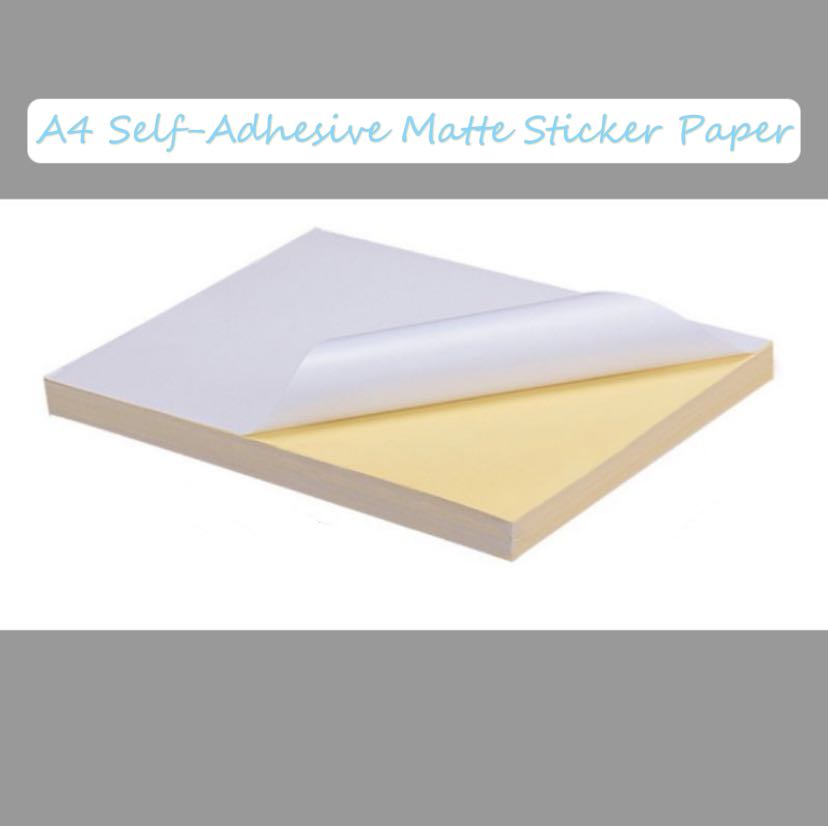 A4 Self - Adhesive Matte Sticker Paper - 100pcs, Hobbies & Toys ...