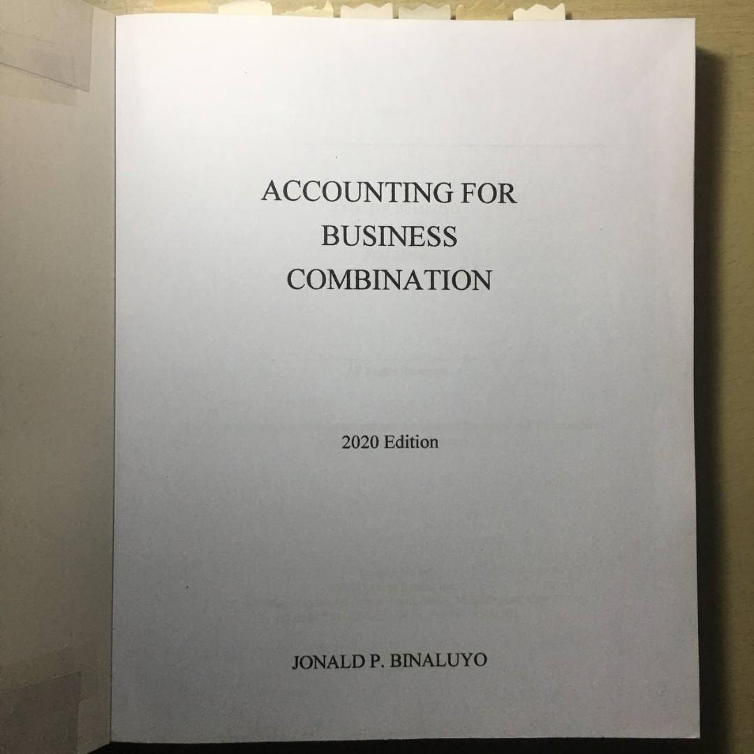 Accounting for Business Combination. 2020 Edition. Binaluyo, Hobbies ...