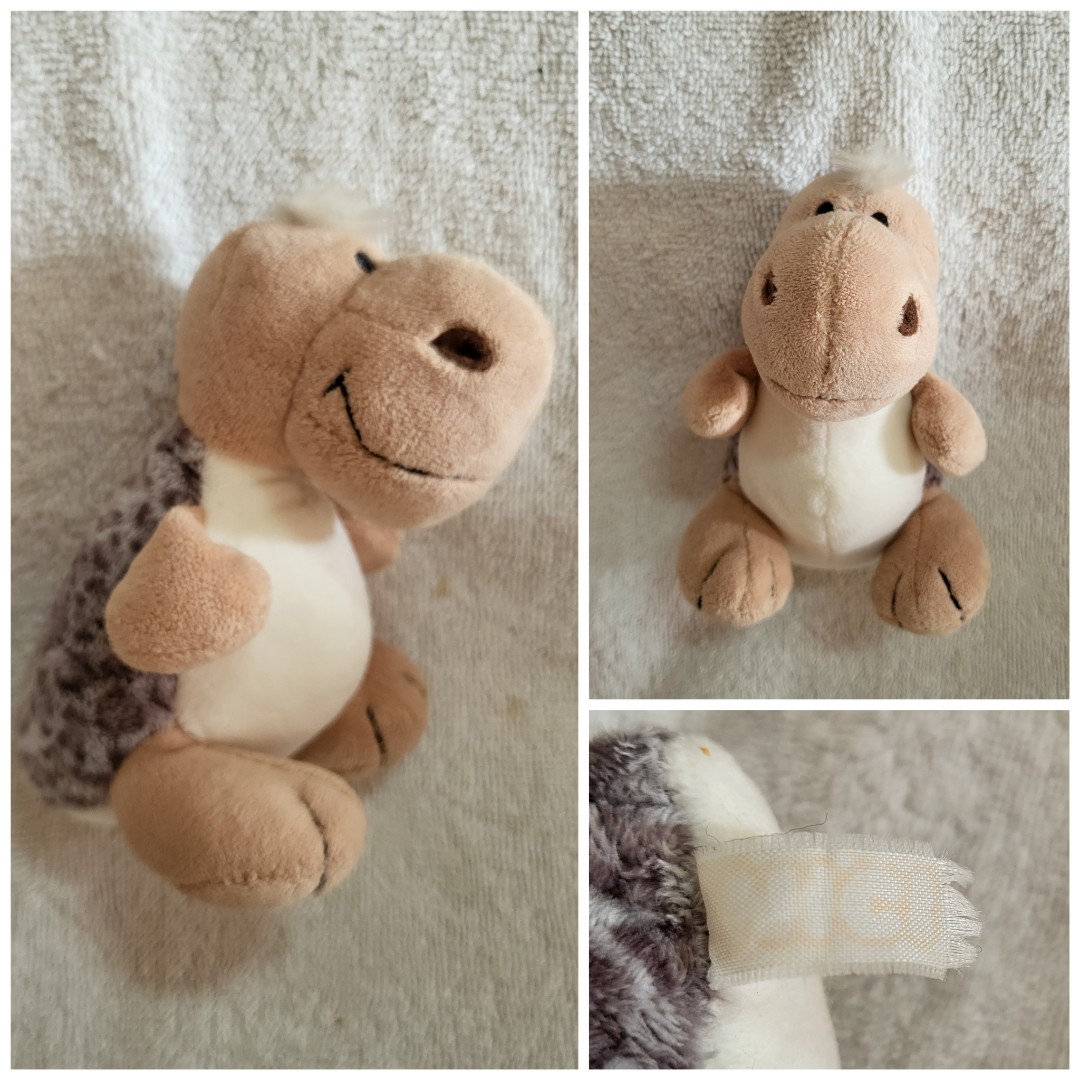 Authentic Nici Grey Back Baby Dinosaur Beanie Plush Soft Toy, Hobbies ...