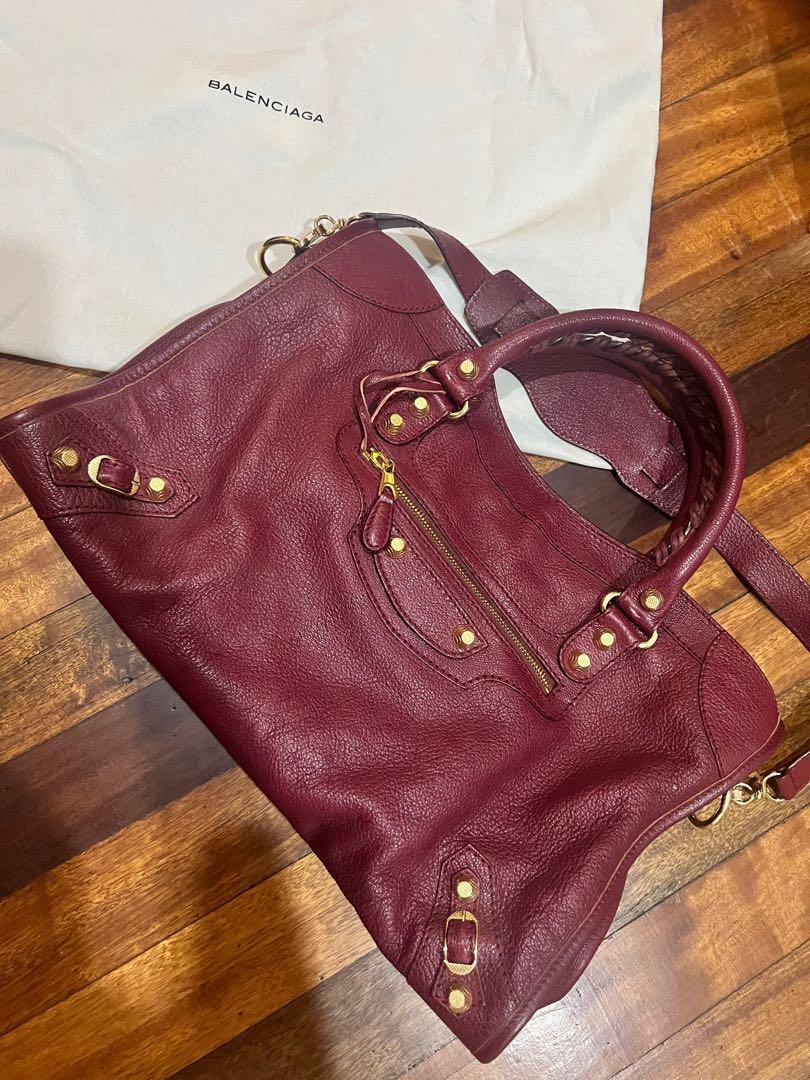 Balenciaga City Burgundy, Luxury, Bags & Wallets on Carousell