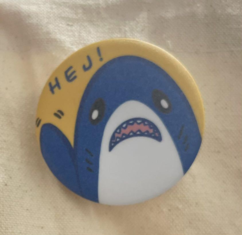 BLAHAJ Button Badge, Hobbies & Toys, Memorabilia & Collectibles, Fan ...