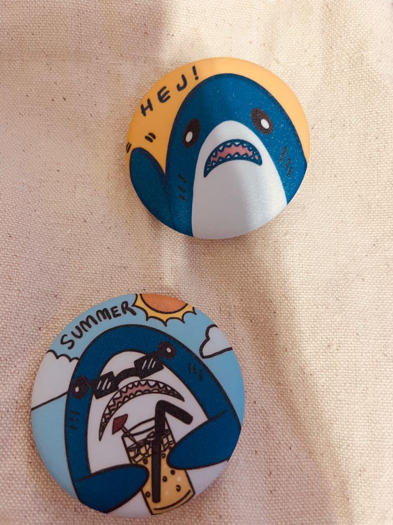 BLAHAJ Button Badge, Hobbies & Toys, Memorabilia & Collectibles, Fan ...