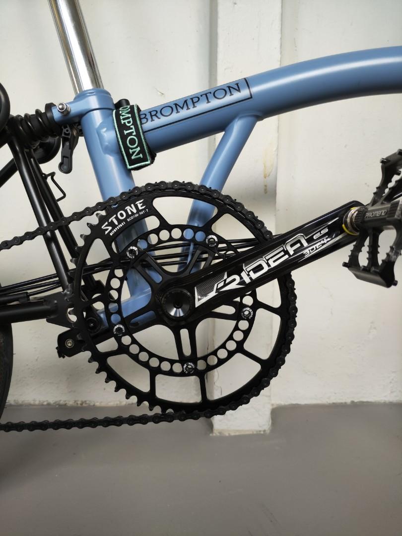 Brompton M6L C-Line Cloud Blue Black Edition 2021 Modded 6 Speed Dual ...