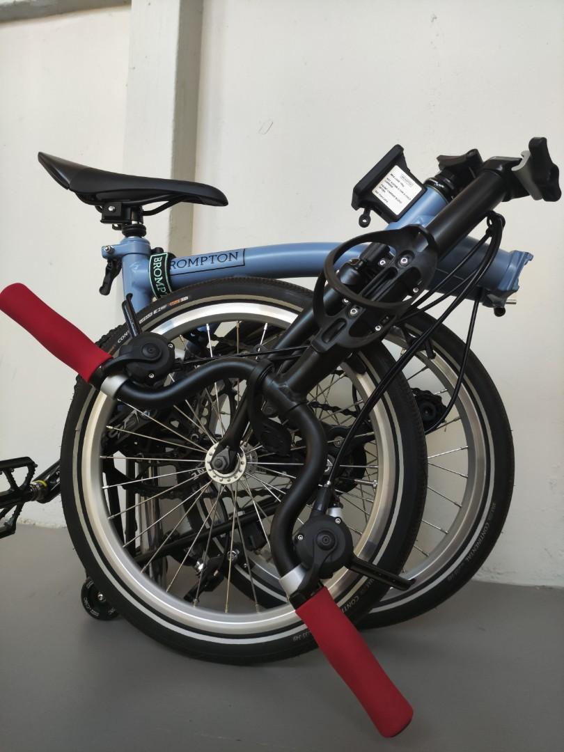 Brompton M6L C-Line Cloud Blue Black Edition 2021 Modded 6 Speed Dual ...