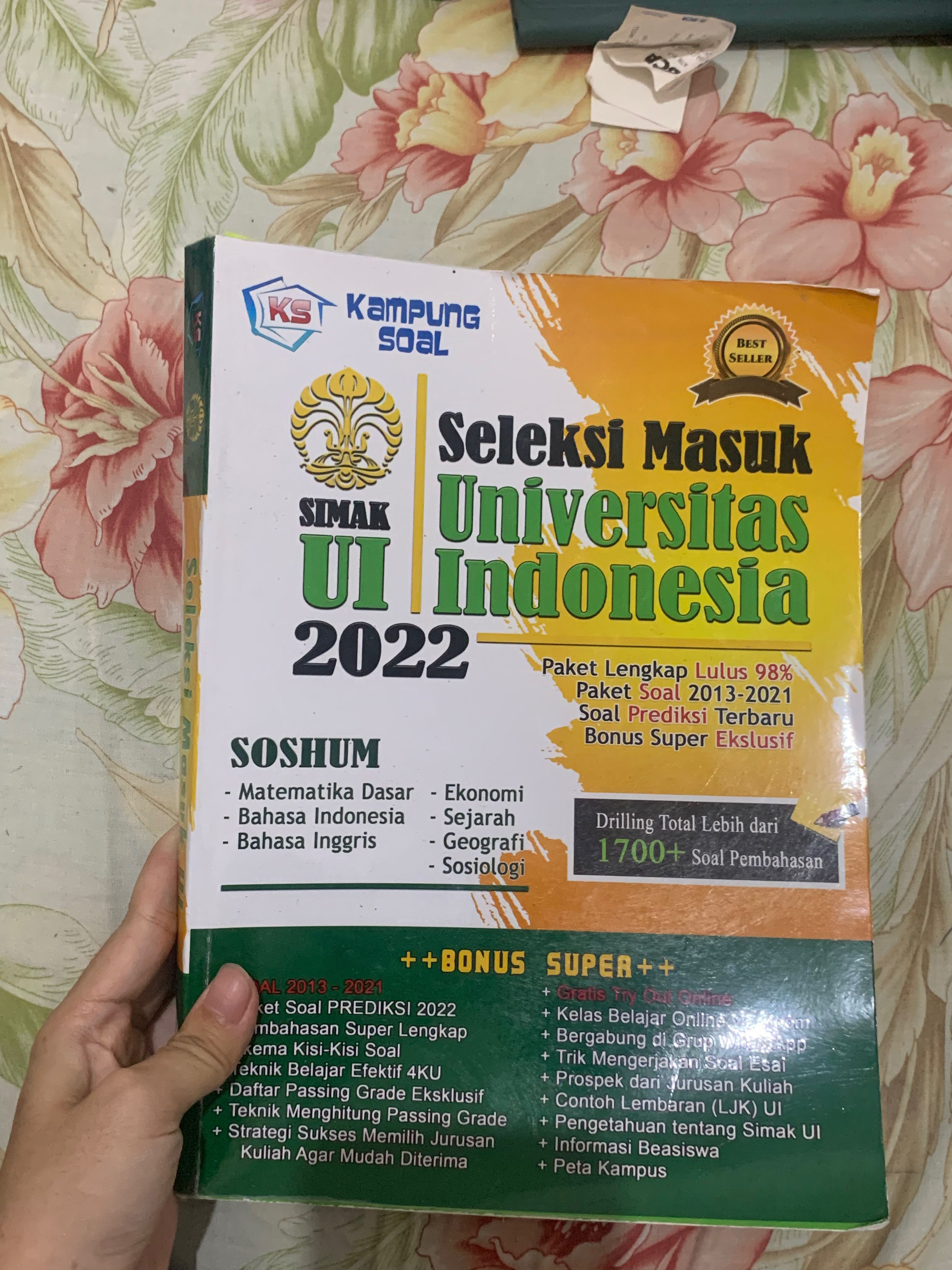 BUKU KAMPUNG SOAL SIMAK UI 2022, PERSIAPAN SIMAK UI 2023, SOAL SOAL ... BUKU KAMPUNG SOAL SIMAK UI 2022, PERSIAPAN SIMAK UI 2023, SOAL SOAL ...