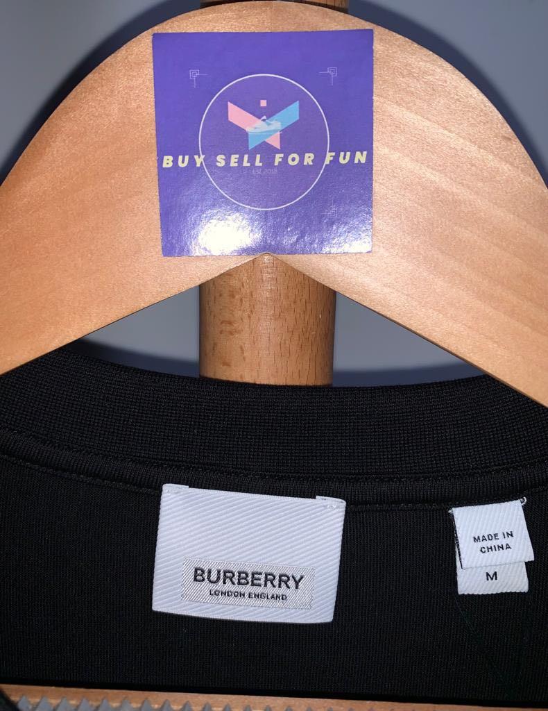 BURBERRY RAINBOW STRIPE LOGO BLACK TEE, Men's Fashion, Tops & Sets ...