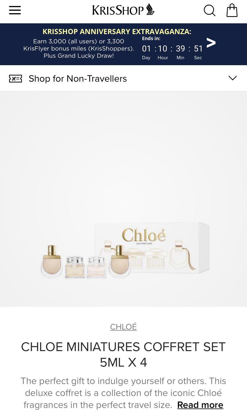 Chloe Miniatures Coffret Set 5MLx4, Beauty & Personal Care, Fragrance ...