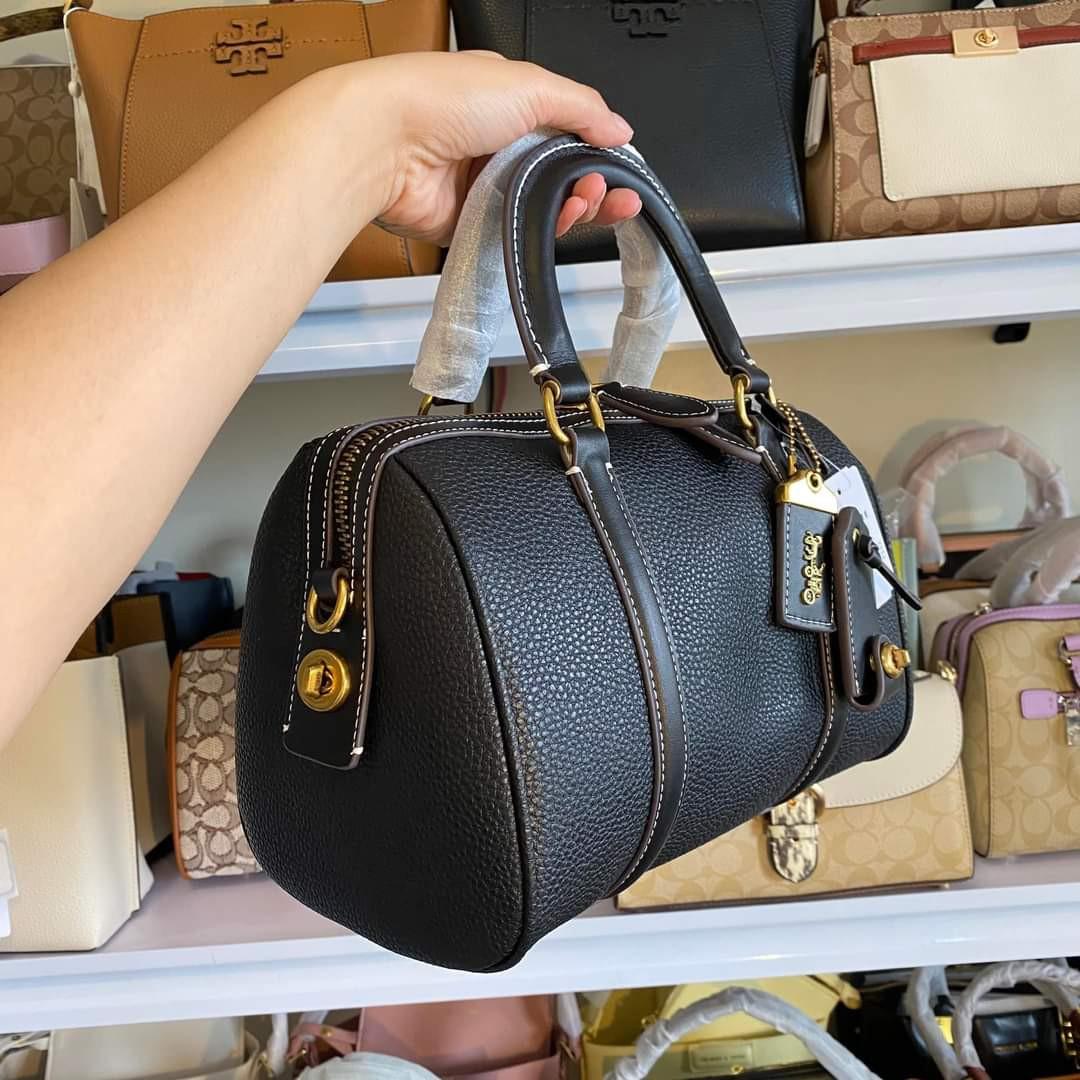 Coach Ruby Satchel in Plain Black, Luxury, Bags & Wallets on Carousell