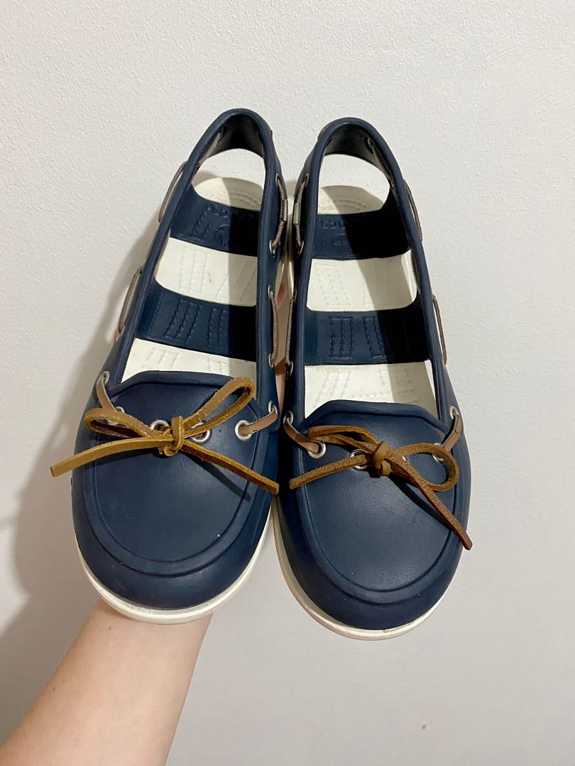 Crocs Beach Line Boat Shoes, Women's Fashion, Footwear, Flats & Sandals ...