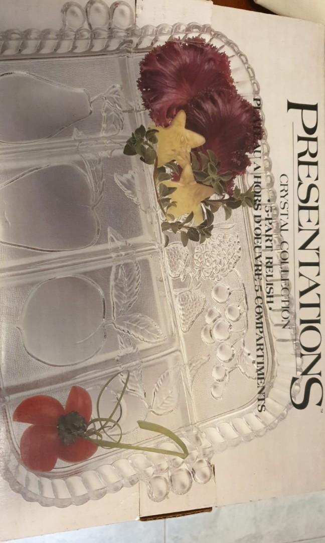 Crystal presentation plate, Furniture & Home Living, Kitchenware ...