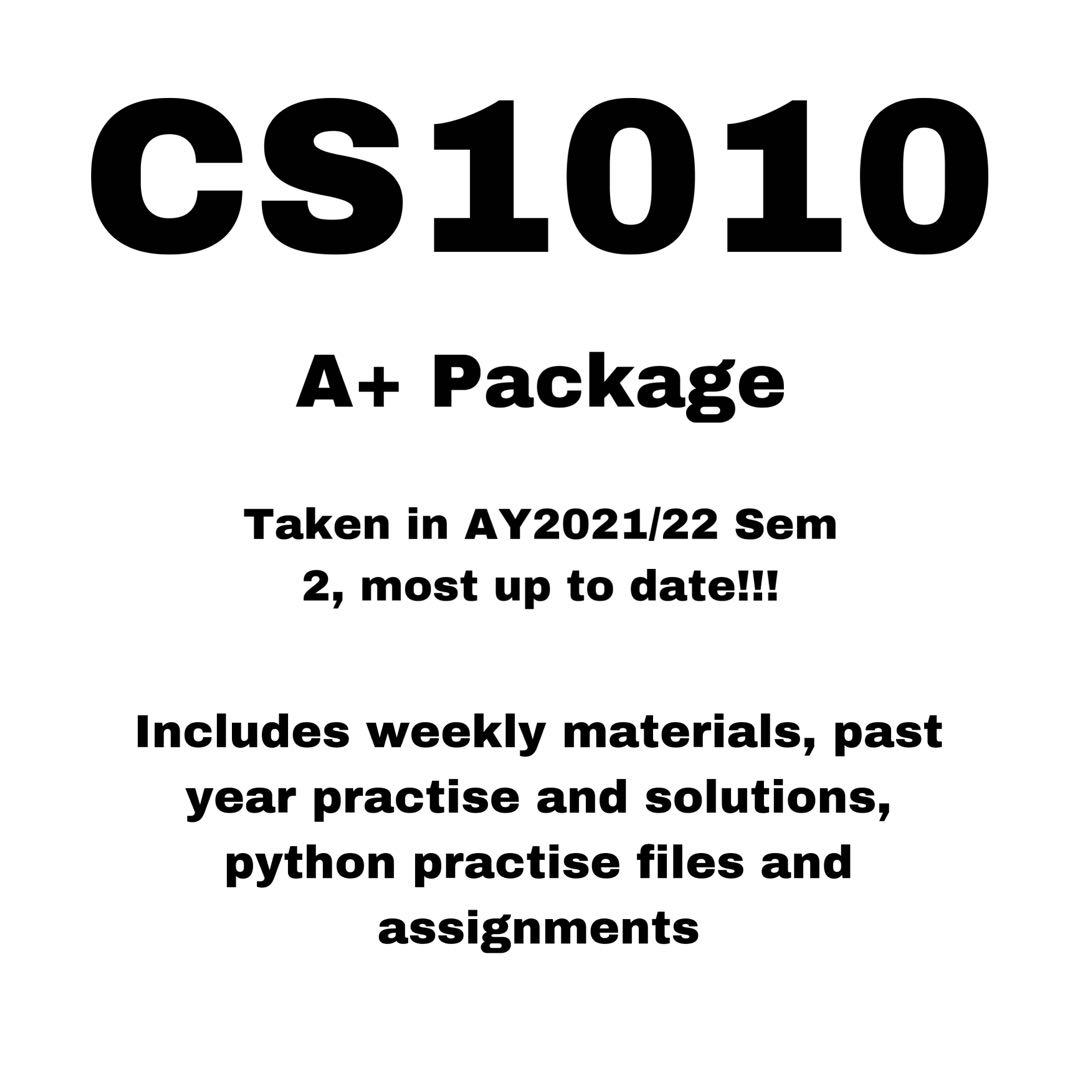 CS1010 A+ Package Programming Methodology NUS Computing, Hobbies & Toys, Books & Magazines ...