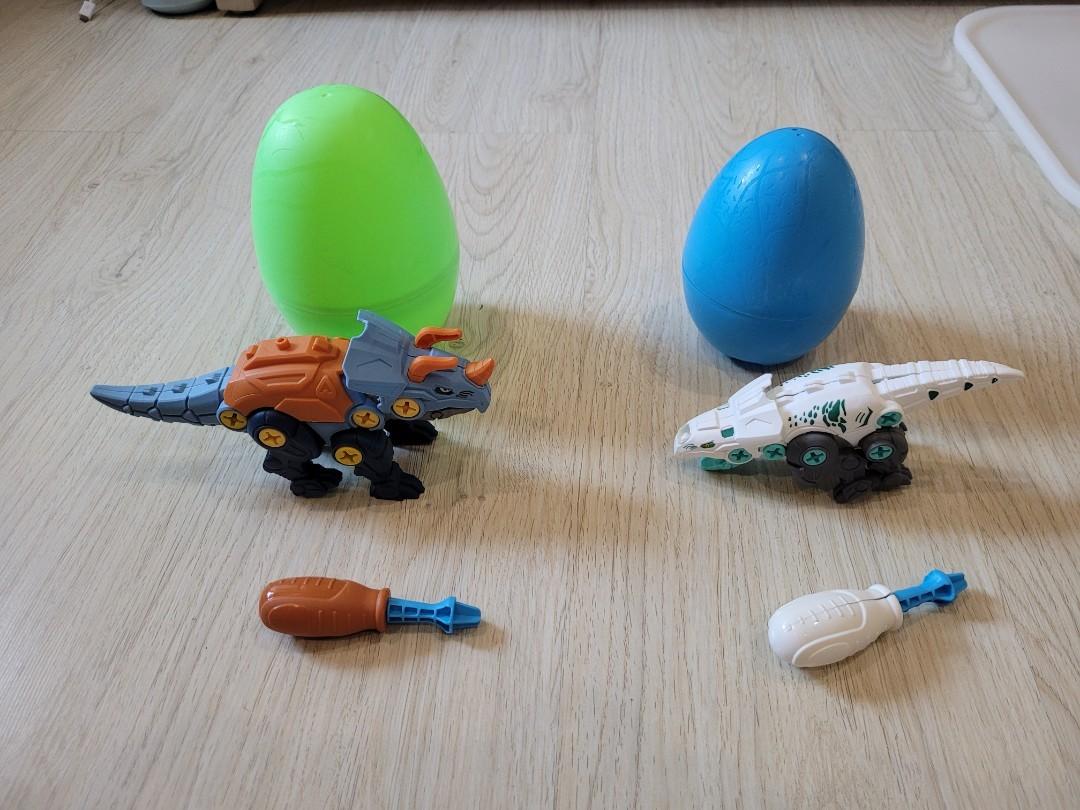 DIY bongkar pasang dino set + obeng + telur ukuran kecil, Toys ...
