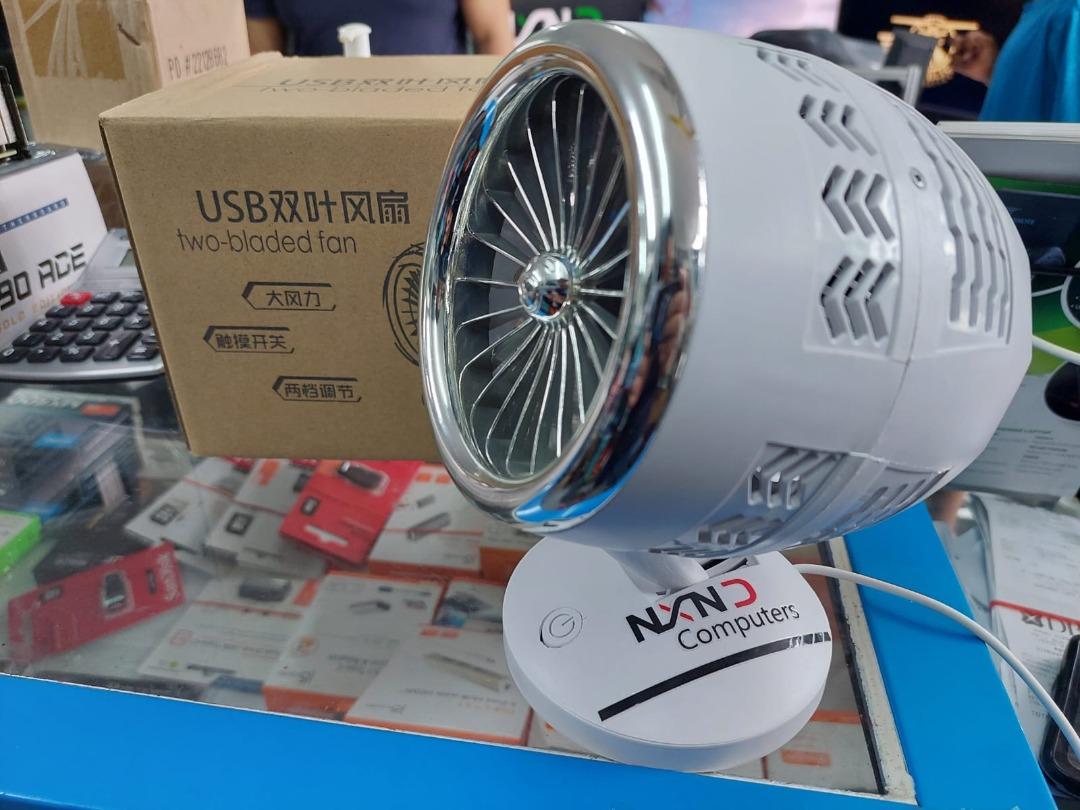 Double Bladed USB Turbo Fan 2 Modes Speed Electric Fan, Computers ...
