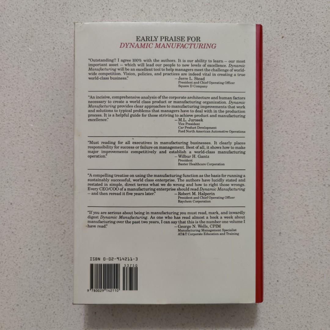 Dynamic Manufacturing - Creating The Learning Organization - by Robert ...