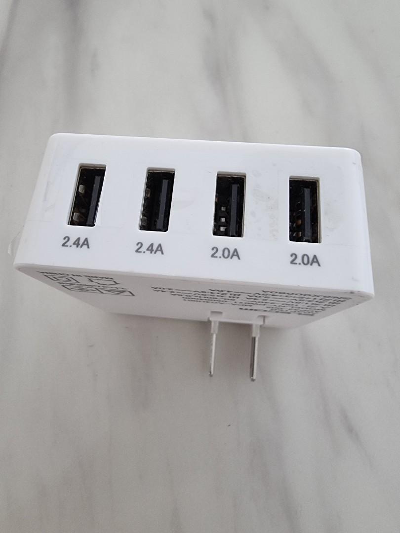 Elecom Wall Plug / Adapter Charger - 4 USB outputs, Mobile Phones ...