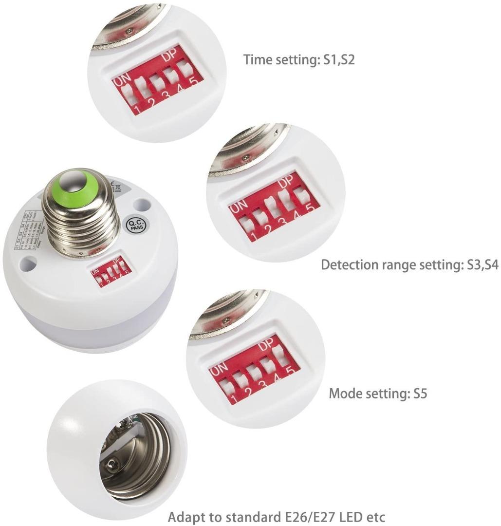 eSenlite Radar Motion Sensor Activated Retrofit Light Sockets ...