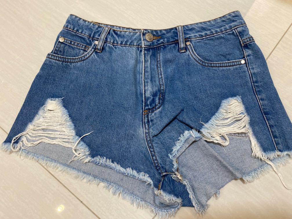Factorie Denim Shorts Blue Ripped, Women's Fashion, Bottoms, Shorts on ...