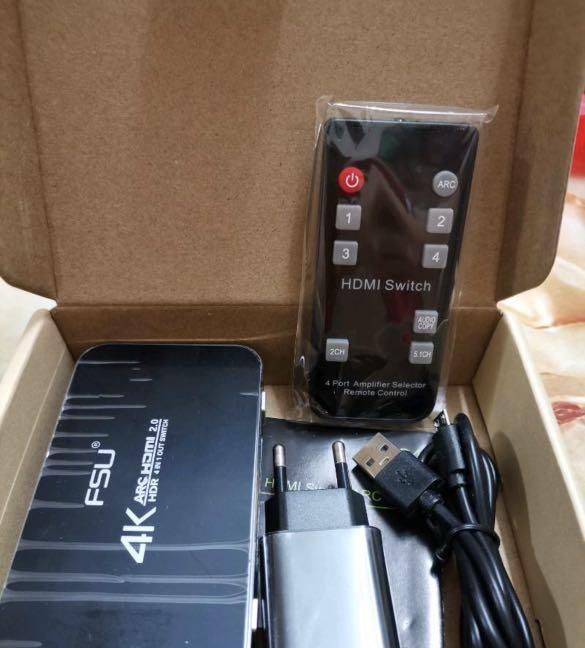 FSU HDMI Switch 4 input 1 output with audio 4K@60Hz, Computers & Tech, Parts & Accessories ...