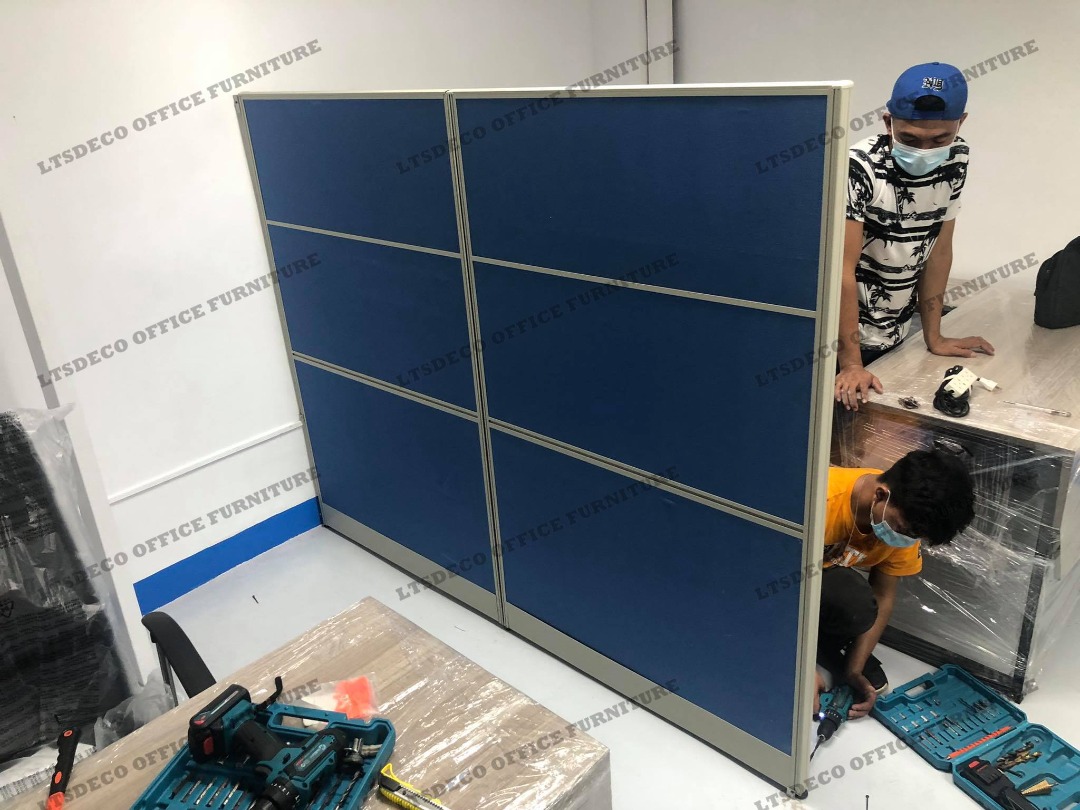 FULL FABRIC SCREEN PANEL WORKSTATION OFFICE PARTITION AND FURNITURE ...