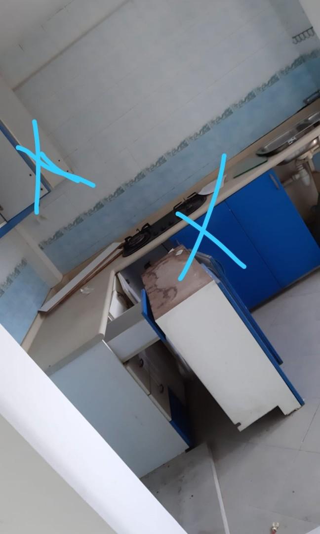 Hacking wall, floor tiles, toilet and kitchen. Tilling and ...