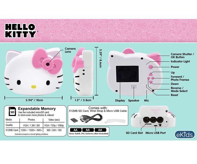 Hello Kitty Kids Camera with SD Card, Digital Camera for Kids with ...