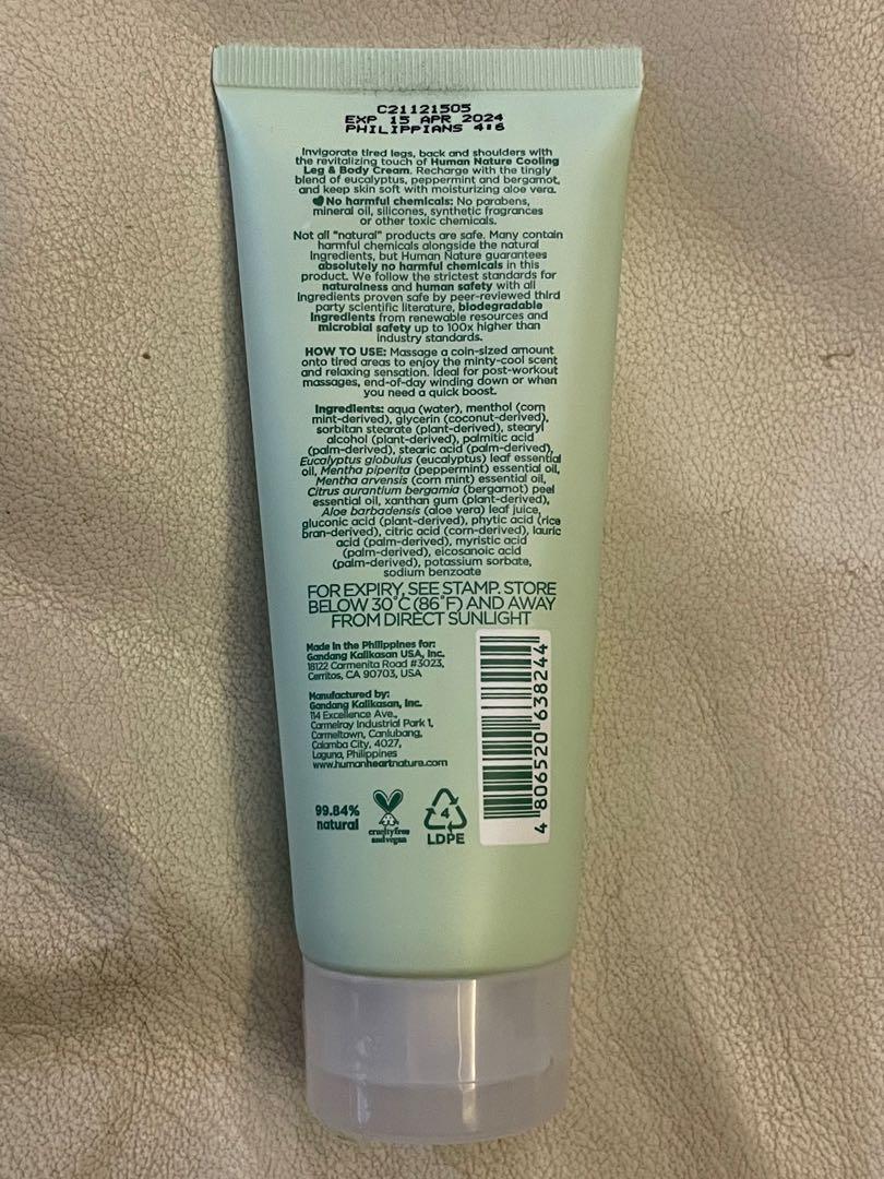 Human Nature Natural Cooling Leg & Body Cream 100ml, Beauty & Personal ...