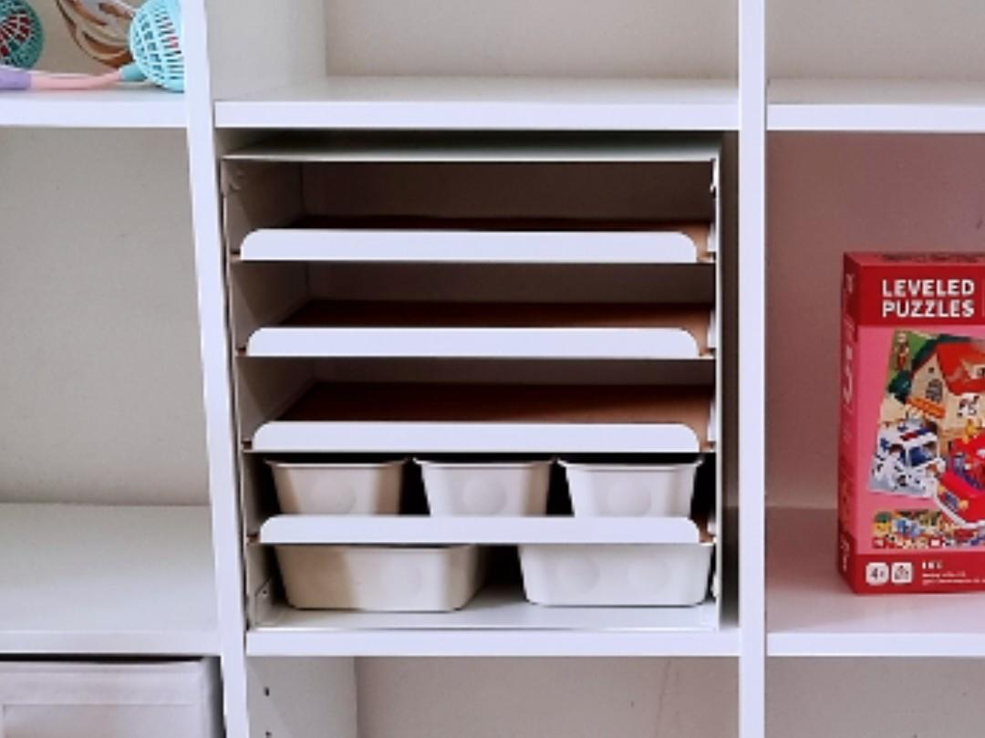 IKEA KVISSLE Letter tray (white) + 5 NOJIG Organisers (plastic/beige ...