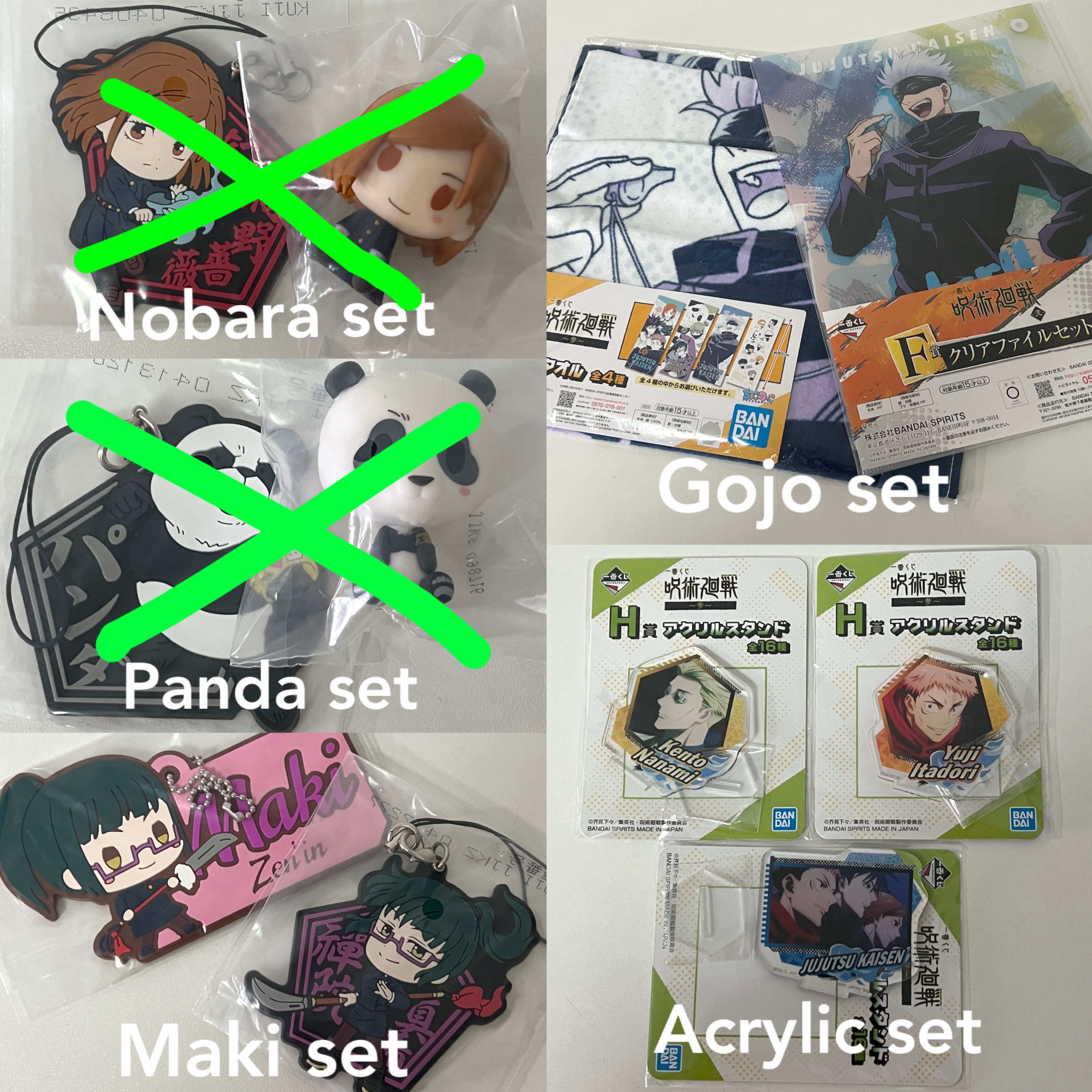 Jujutsu kaisen keychain JJK kuji set Gojo nobara maki panda mini ...