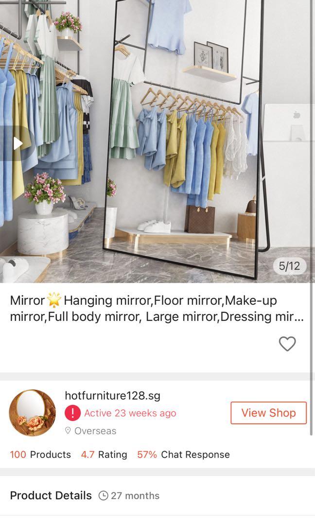 Large Mirror from Shopee, Furniture & Home Living, Home Decor, Mirrors ...