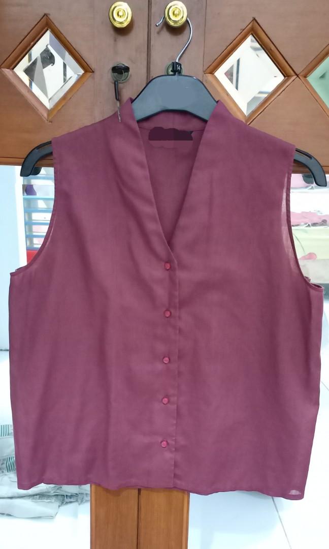 Maroon vest | rompi cewek, Fesyen Wanita, Pakaian Wanita, Jumpsuits di ...