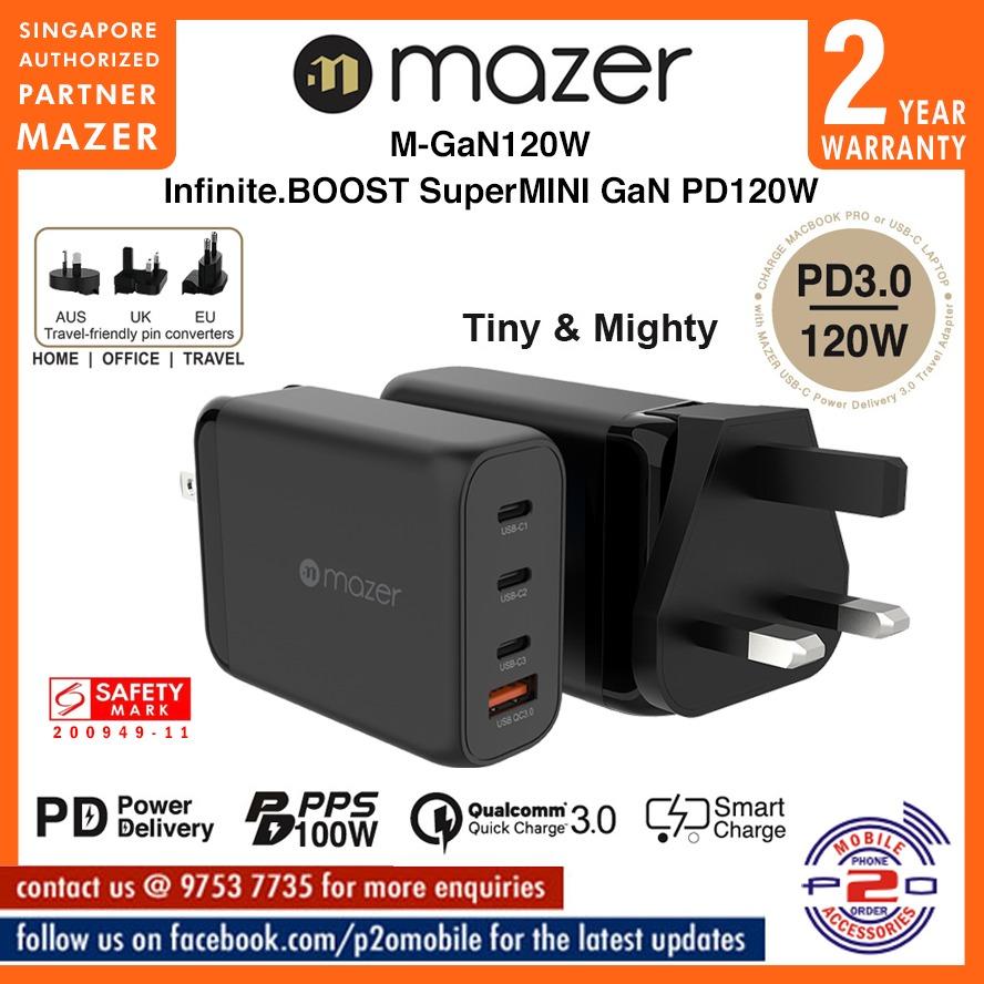 M-GaN120W, Mazer Infinite.BOOST SuperMINI GaN PD120W Wall Charger, M ...