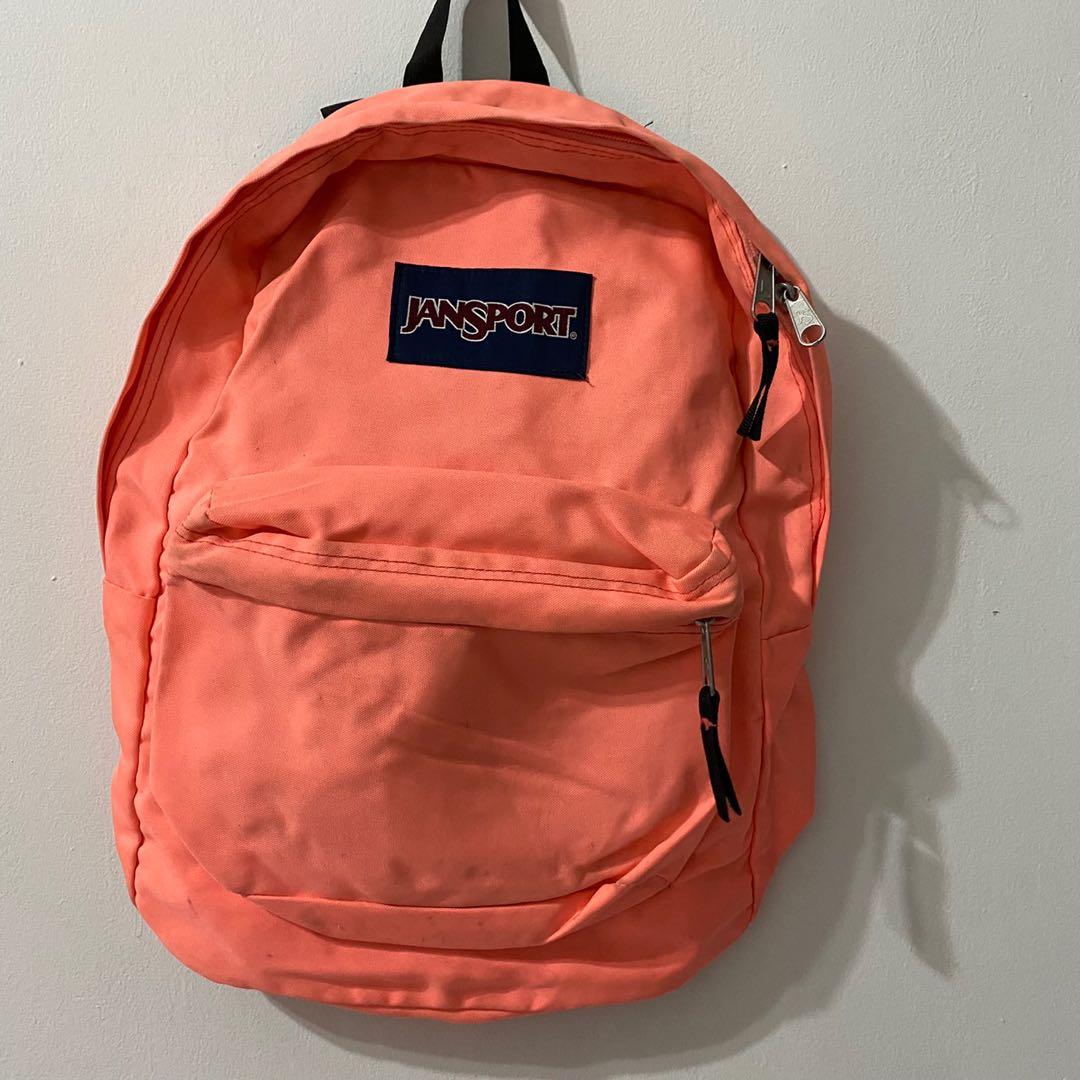 Peach Jansport Backpack, Women's Fashion, Bags & Wallets, Backpacks on ...