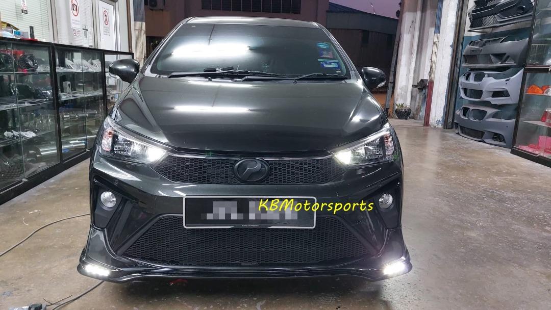 Perodua Bezza gear up bodykit with logo & day light, Auto Accessories ...