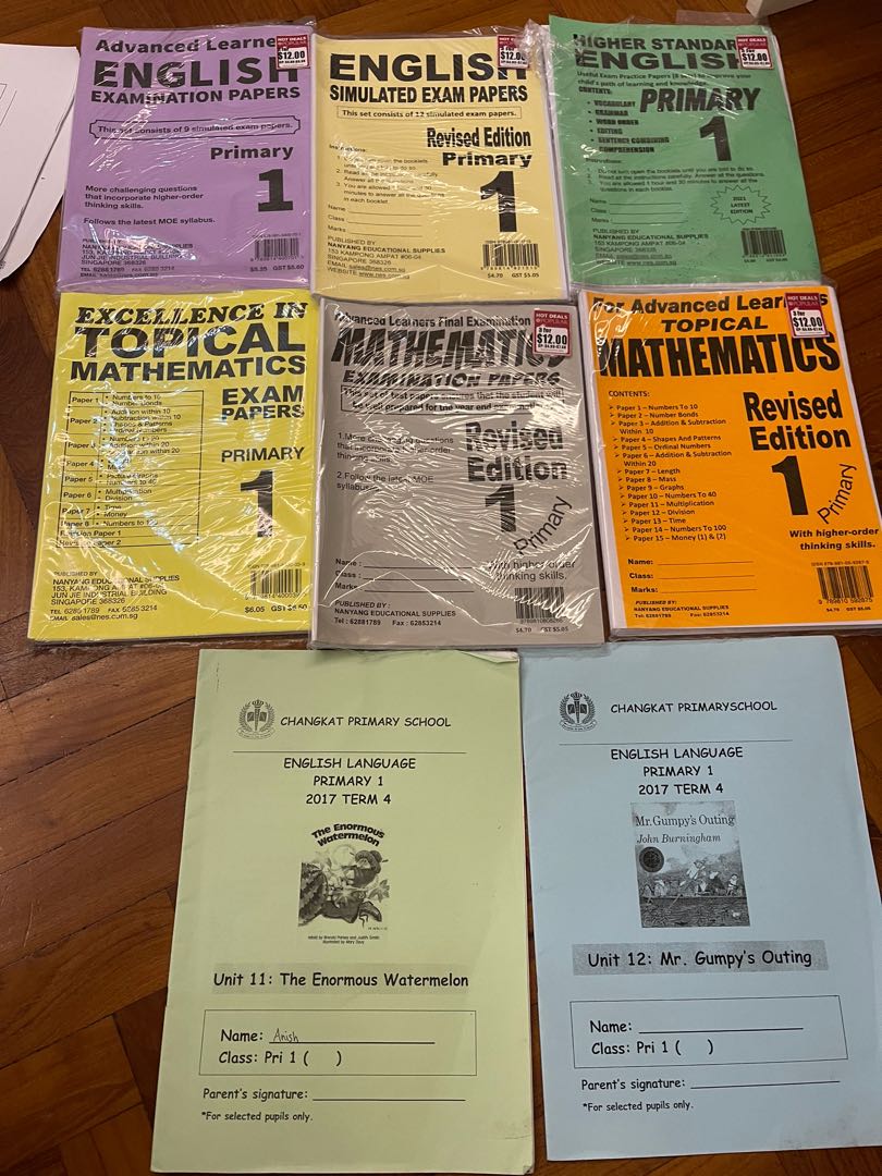 Primary one examination papers English maths, Everything Else on Carousell