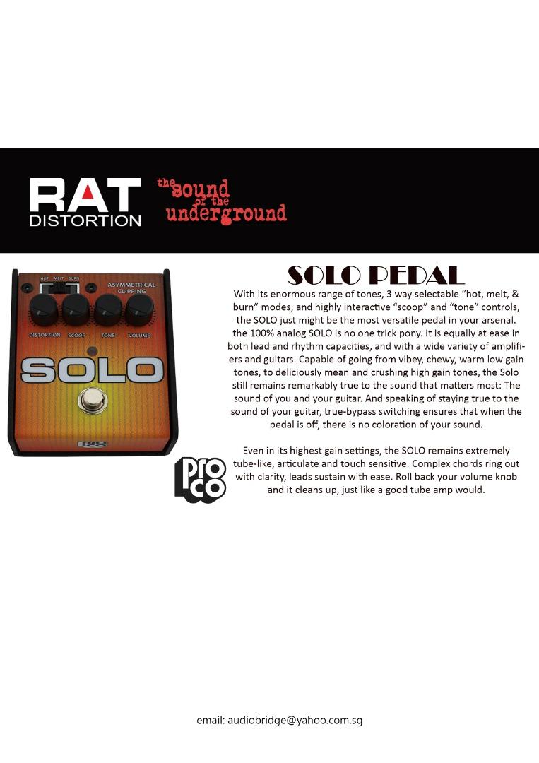 PROCO FAT RAT Distortion pedal, Hobbies & Toys, Music & Media, Music ...