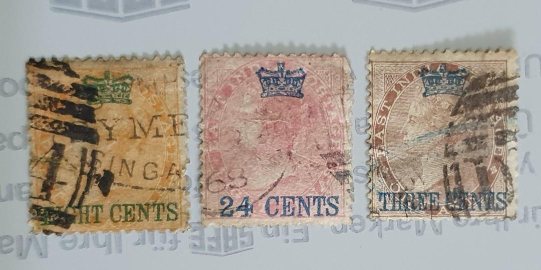 Rare 1st Queen Victoria Straits Settlement with Stamped Crown - 155 ...