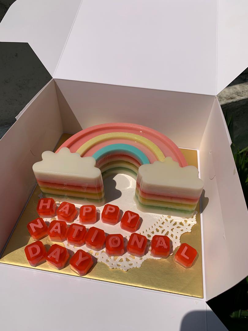 Rainbow Agar Agar Cake, Food & Drinks, Homemade Bakes on Carousell