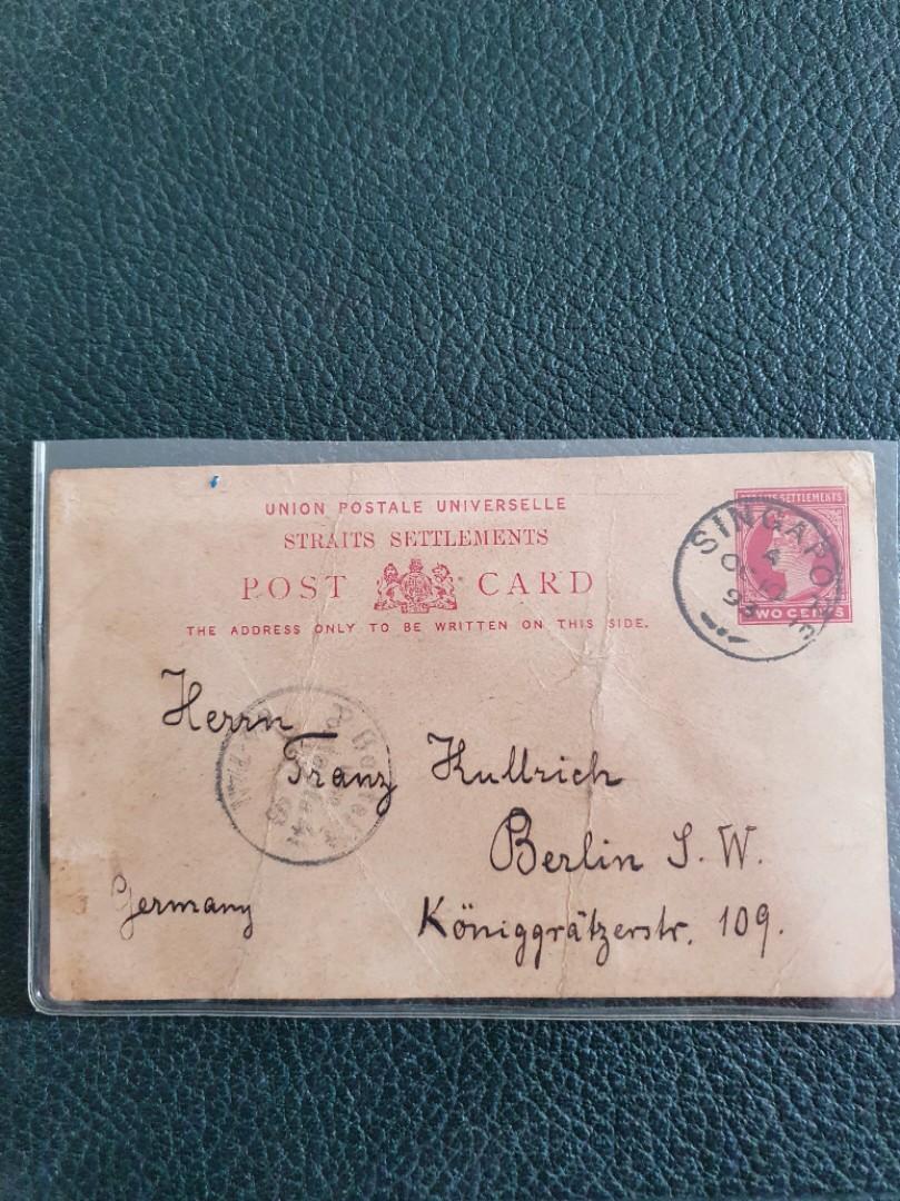 Rare Queen Victoria Singapore 1893 Straits Settlement Post Card - more ...