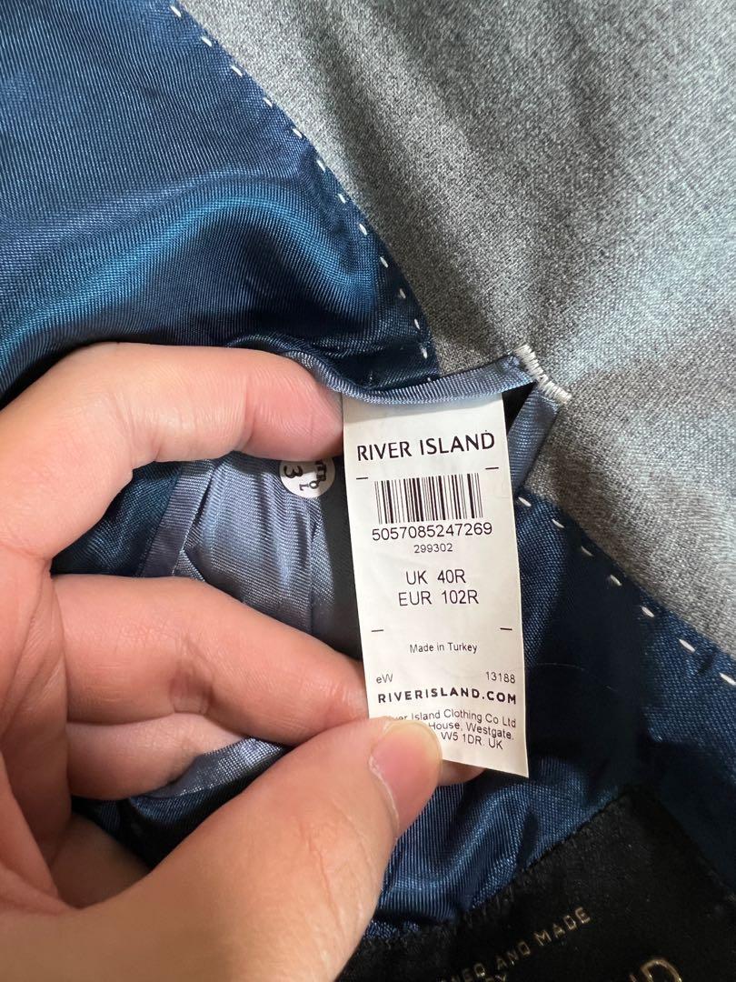 River Island Grey Full Suit, Men's Fashion, Tops & Sets, Formal Shirts ...