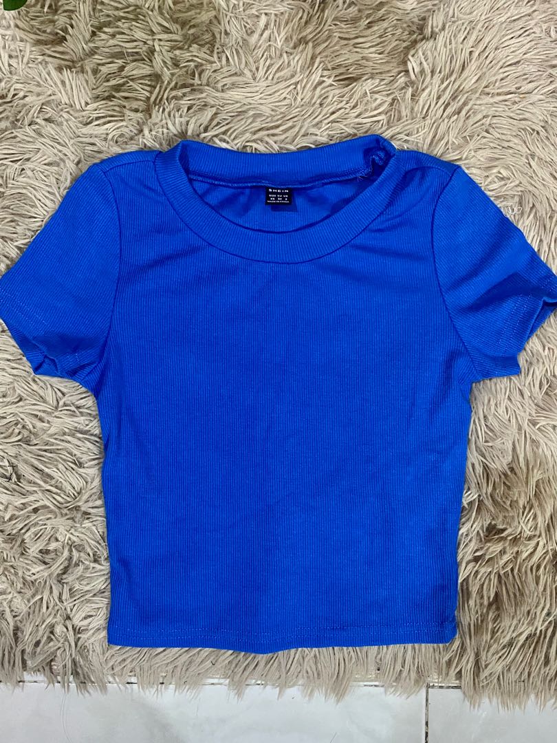 ROYAL BLUE SHEIN CROP TOP, Women's Fashion, Tops, Shirts on Carousell