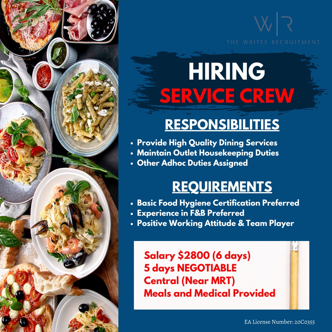 Service Crew, Jobs, Hospitality, F&B on Carousell