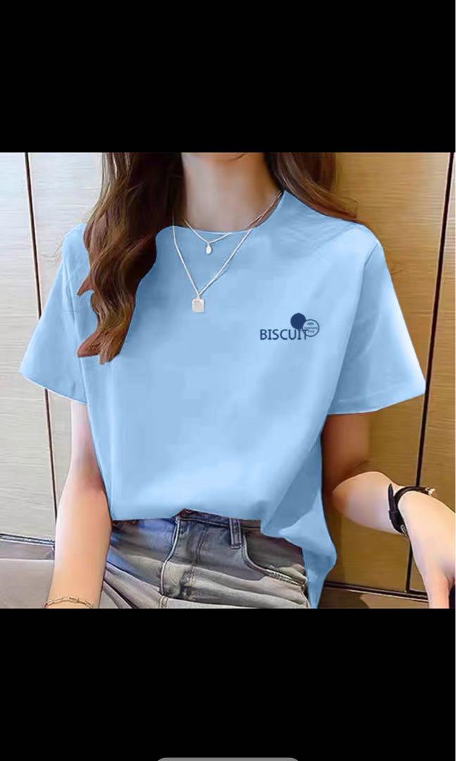 Sky blue Tshirt/Top, Women's Fashion, Tops, Shirts on Carousell