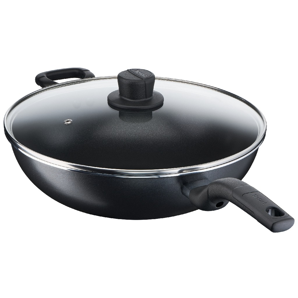 Tefal B50394 Cook Easy Chinese Wok 32cm w/lid, Furniture & Home Living, Kitchenware & Tableware ...