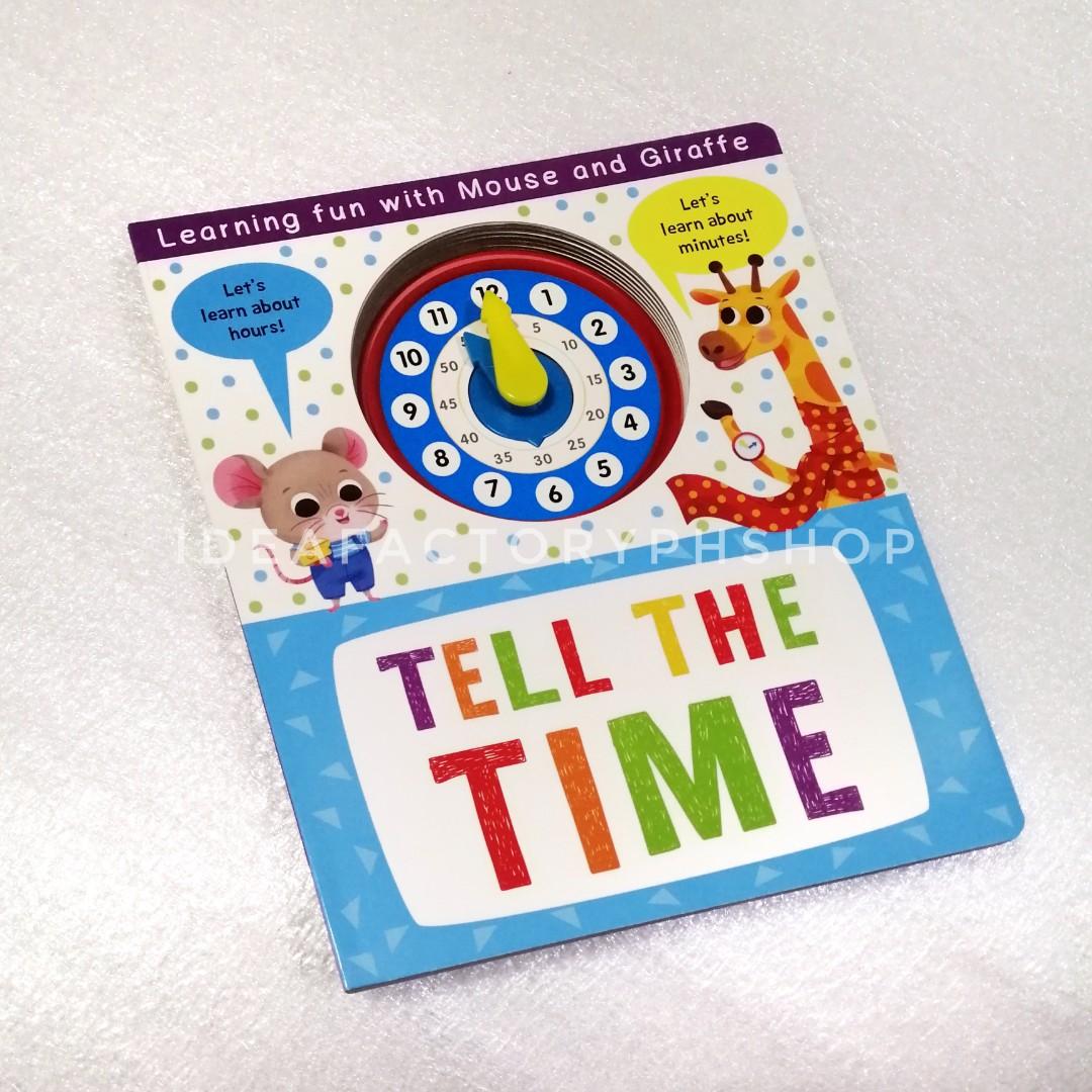 Telling Time Board Book with interactive Clock Analog Digital for Kids ...