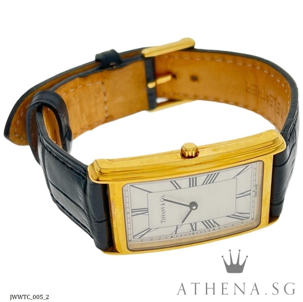 TIFFANY & CO. 18K YELLOW GOLD RECTANGULAR QUARTZ WATCH M243, Luxury ...