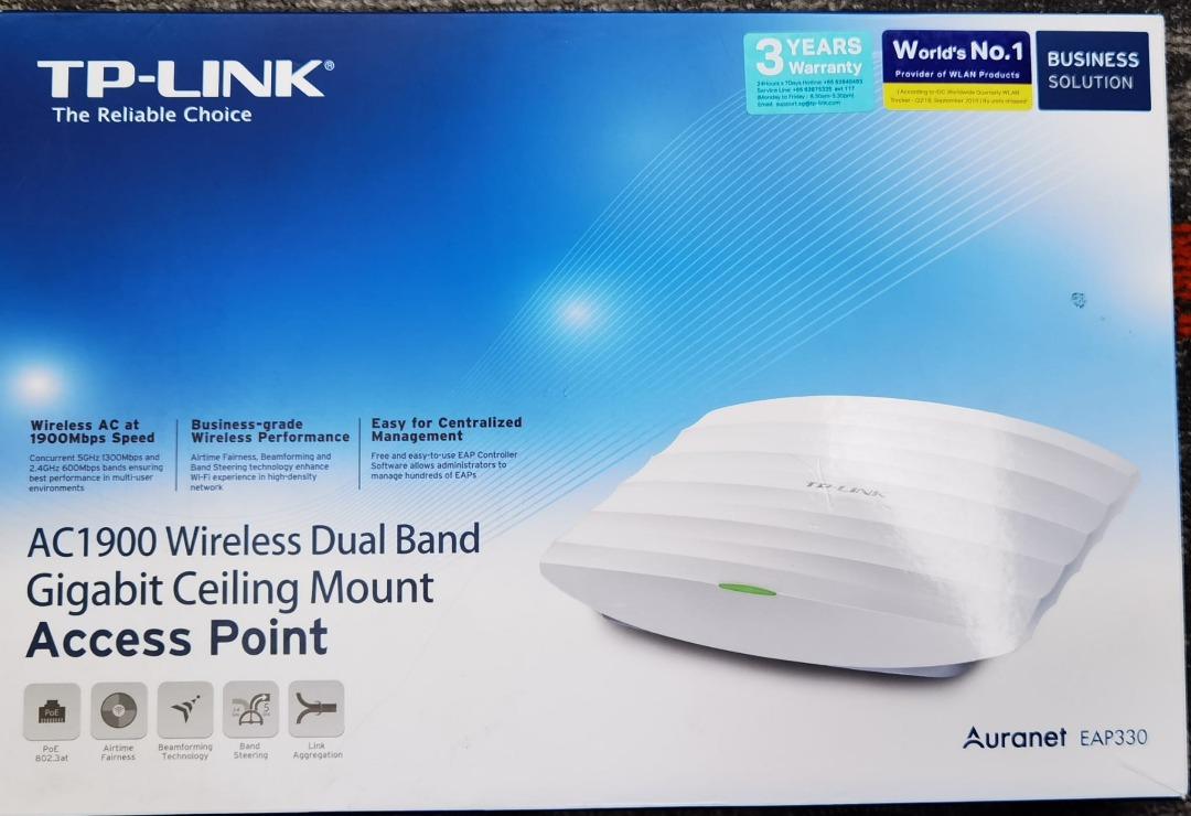 TP-Link TPLink Auranet EAP330 AC1900 Wireless Dual Band Gigabit Ceiling ...