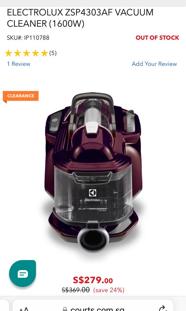 Vacuum Cleaner Electrolux model ZSP4303AF, TV & Home Appliances, Vacuum ...