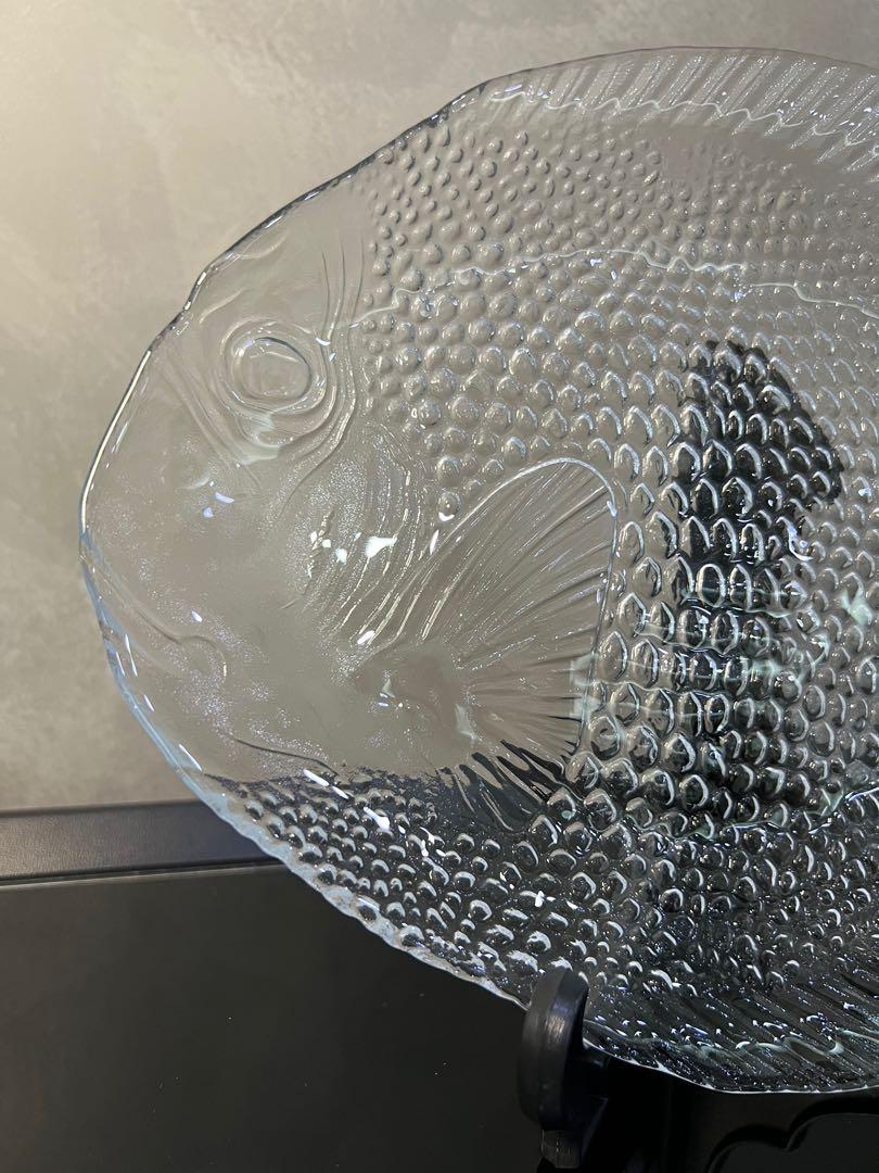 Vintage 70s Fish Platter Arcoroc Glass Plate Fish Shaped Fish Dish ...